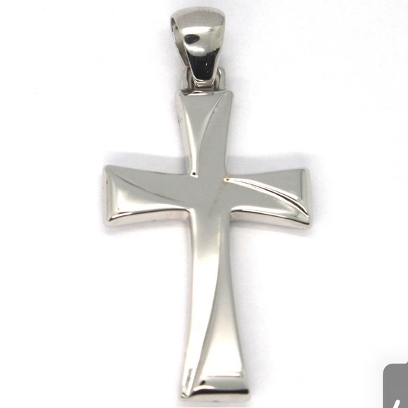 Italian made | Jewelry | Italian 8k White Gold Religious Cross Pendant ...